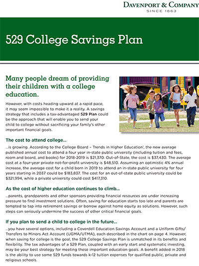 529 Savings Plan | Davenport & Co.