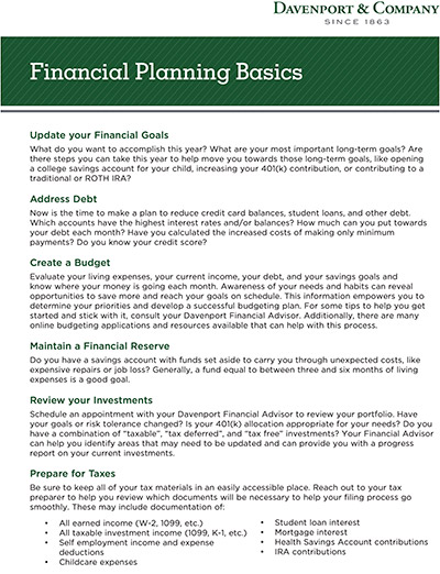 Financial Planning Basics | Davenport & Co.